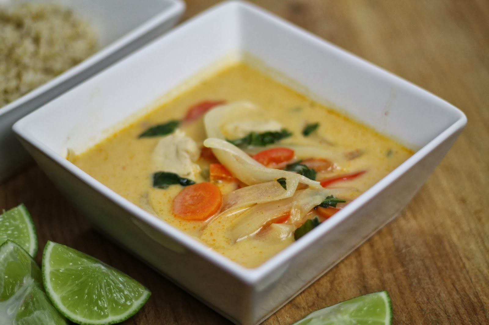 Light Coconut Curry with Brown Rice - a Healthier Take on Thai Red ...