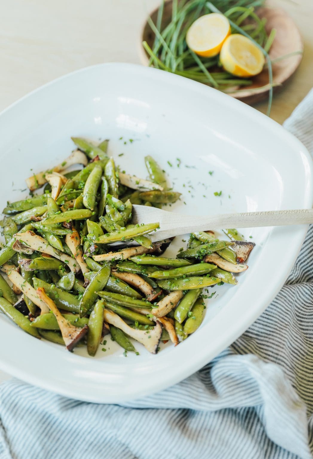 Grilled Sugar Snap Peas and Mushrooms - Chris Loves Julia