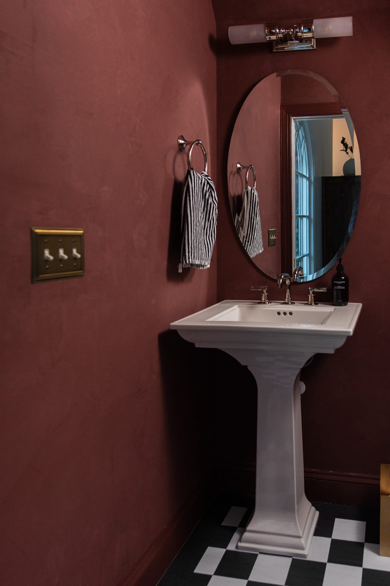 Reveal: The Powder Bath with Roman Clay walls and peel and stick ...